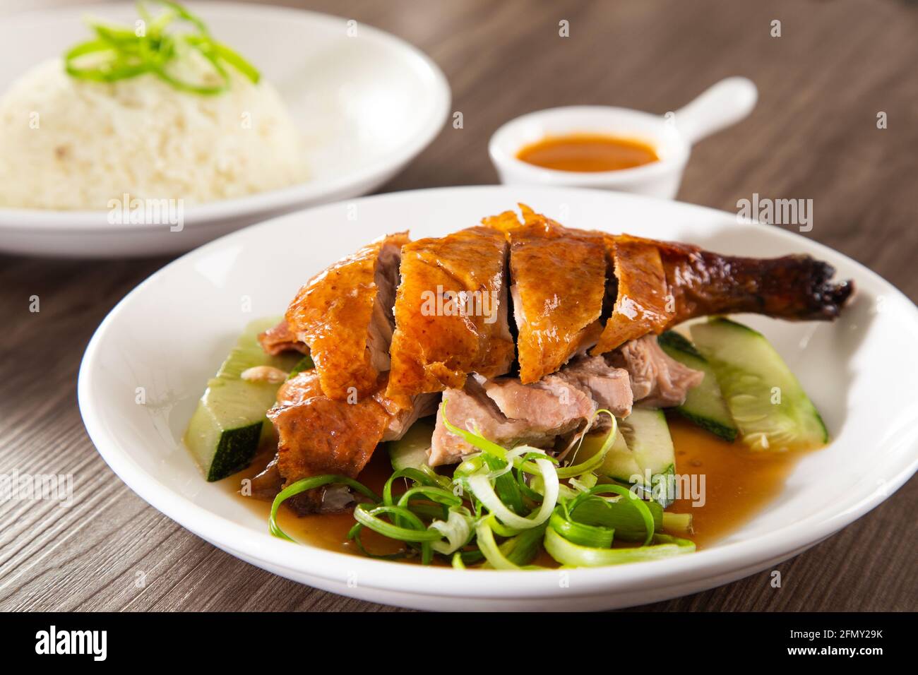 roast duck rice, popular of hawker food in Malaysia Stock Photo - Alamy