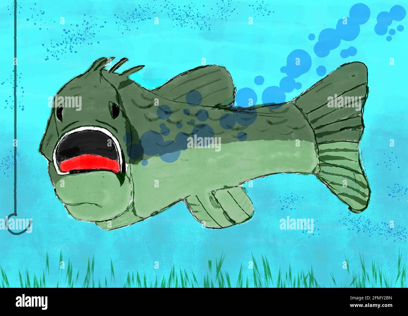 A carp in a cartoon style Stock Photo - Alamy