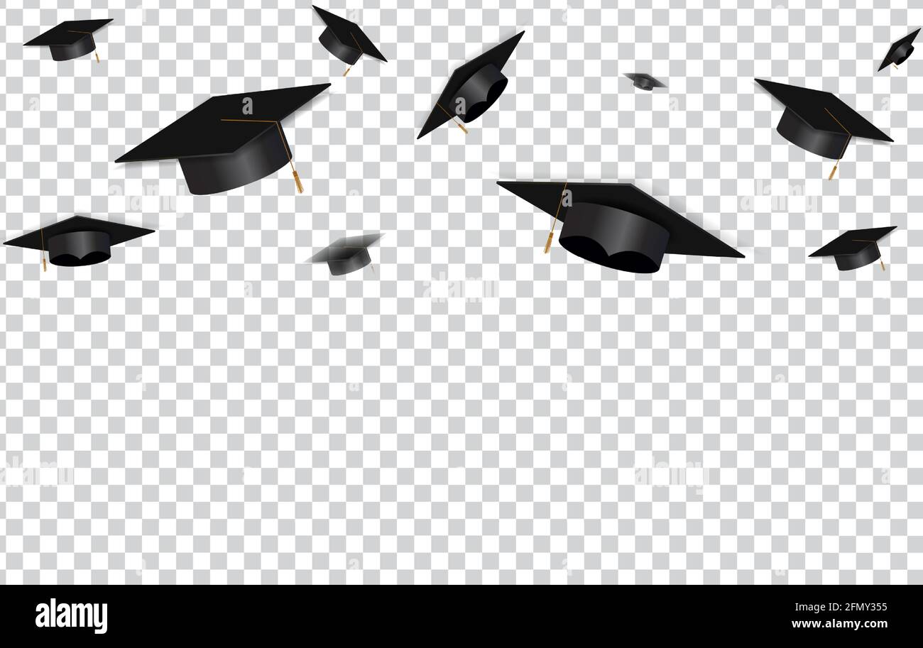 Education Concept Background. Graduation caps and confetti. vector ...