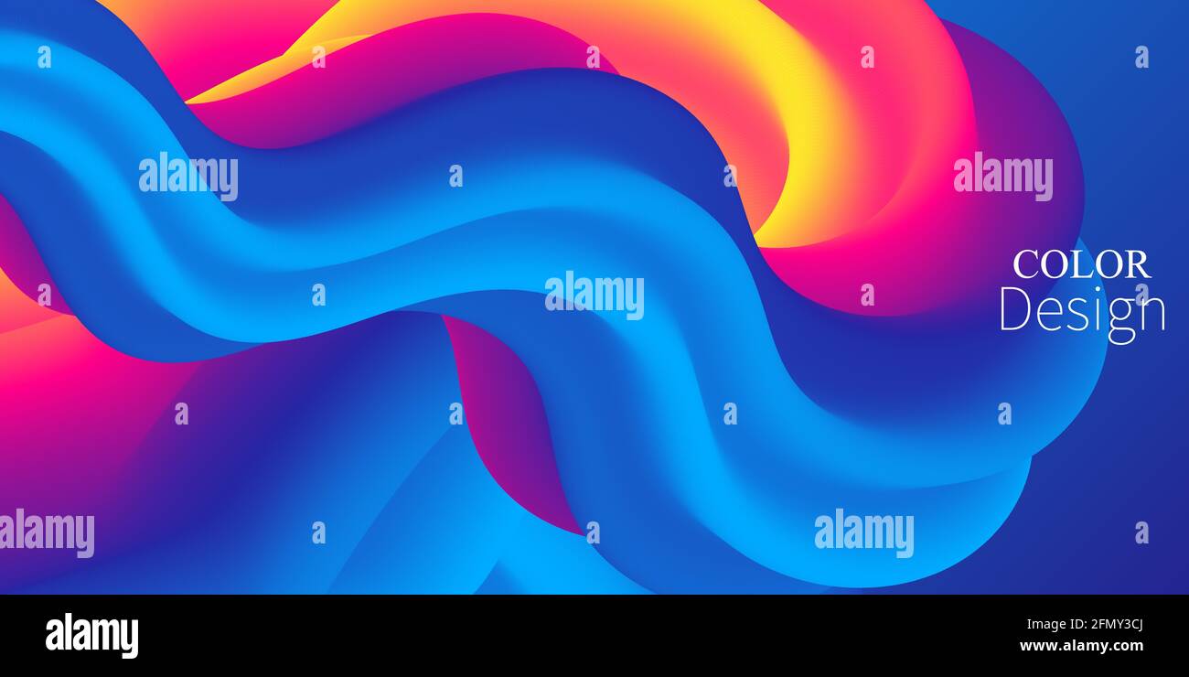 Fluid Flow. Rainbow Background. Summer Poster. Vector Stock Vector ...