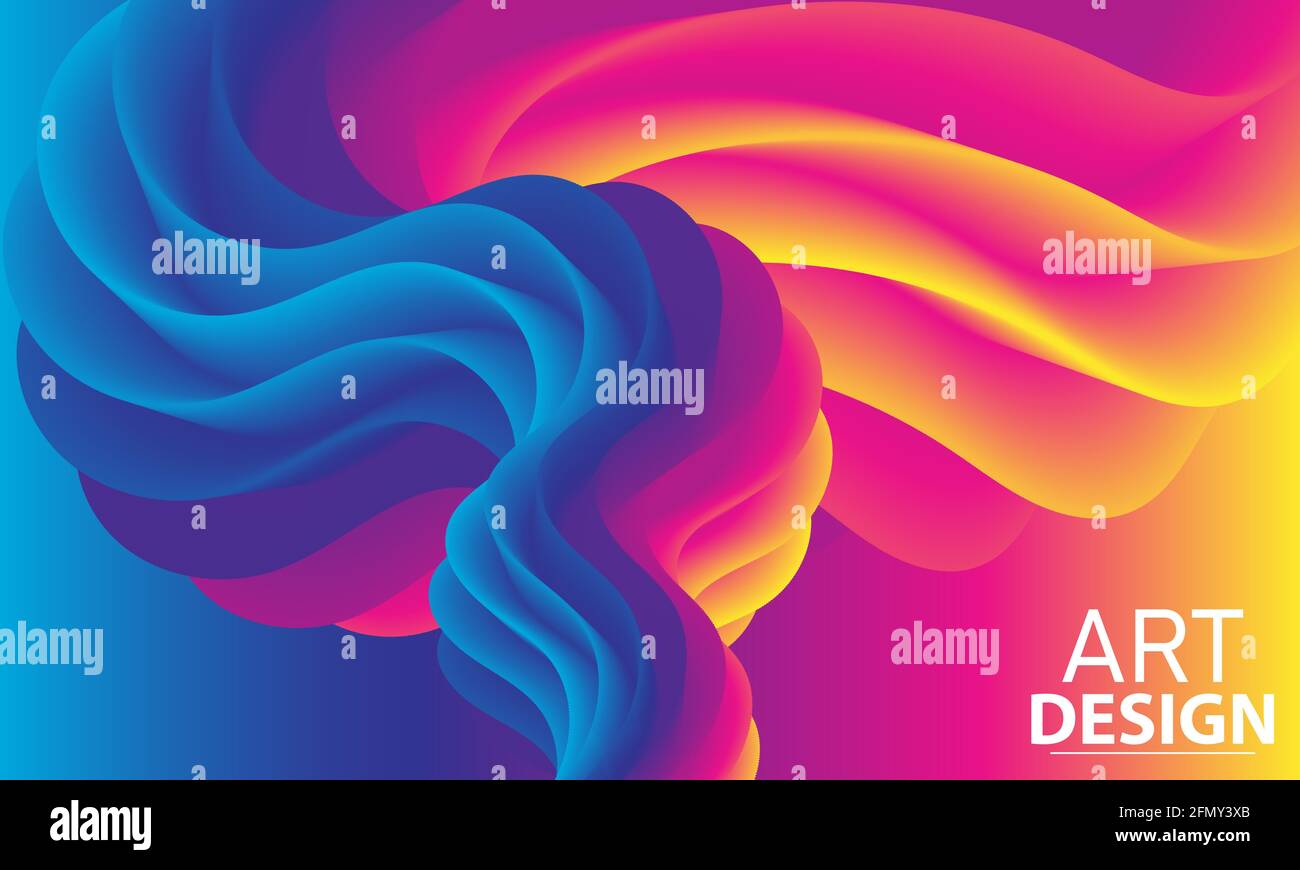 Color Background. Fluid Poster. Flow Wave. Colorful gradient. Vector ...