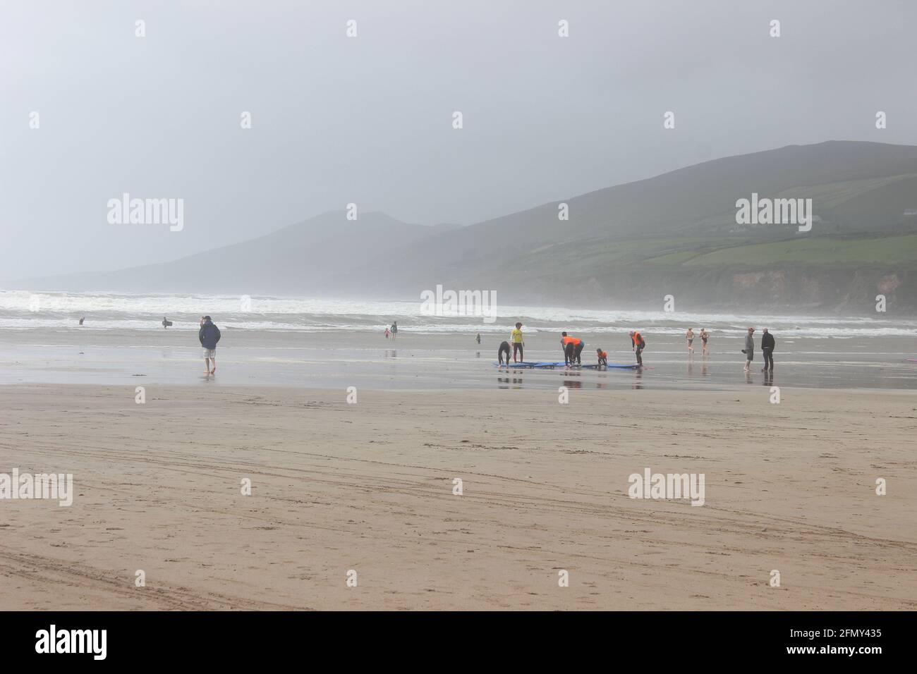 Surfing on Inch beach, Dingle, County Kerry, Ireland.r Stock Photo - Alamy