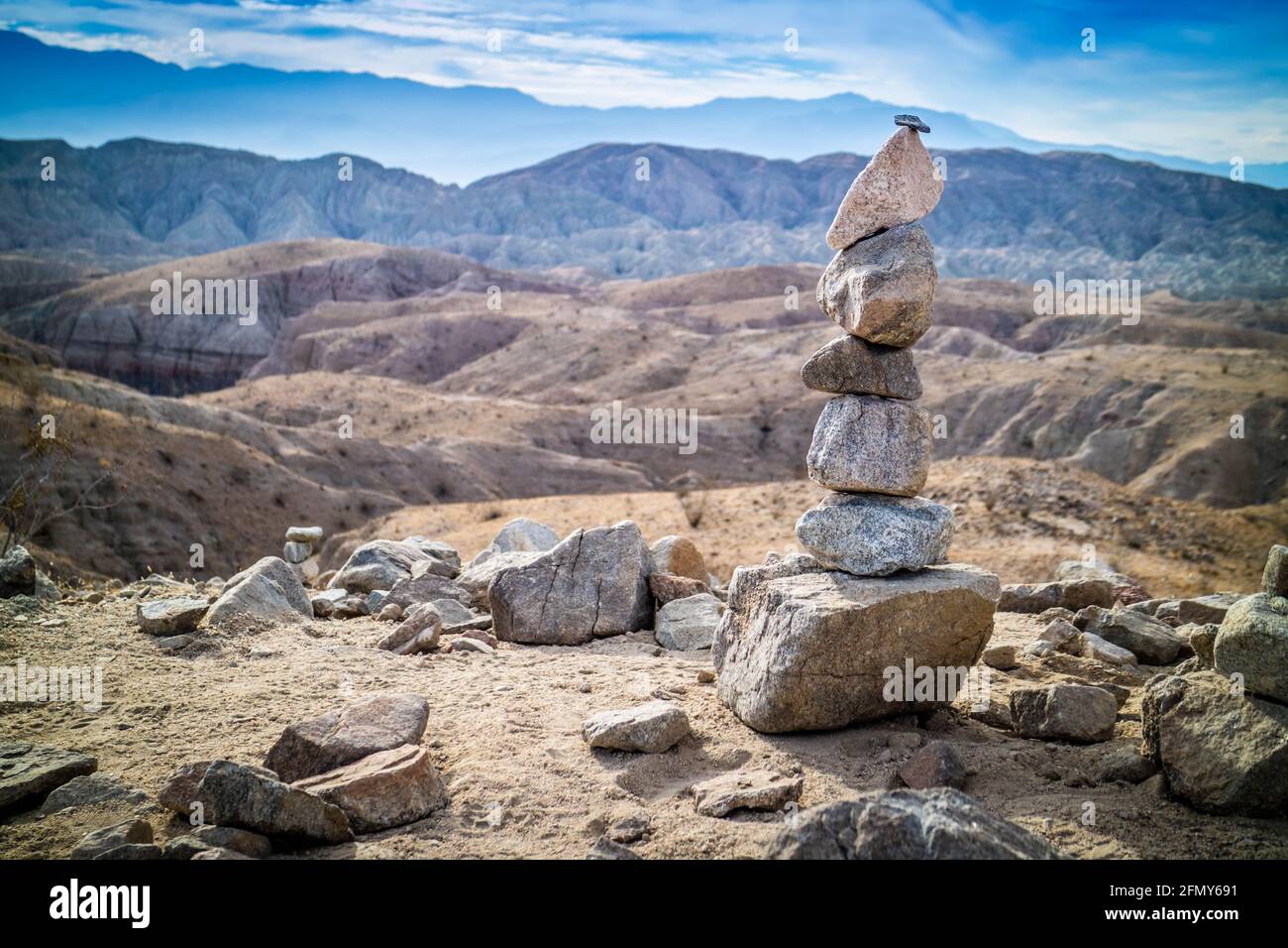 Stacking Stones in Mecca Hills Palm Spring, California Stock Photo - Alamy