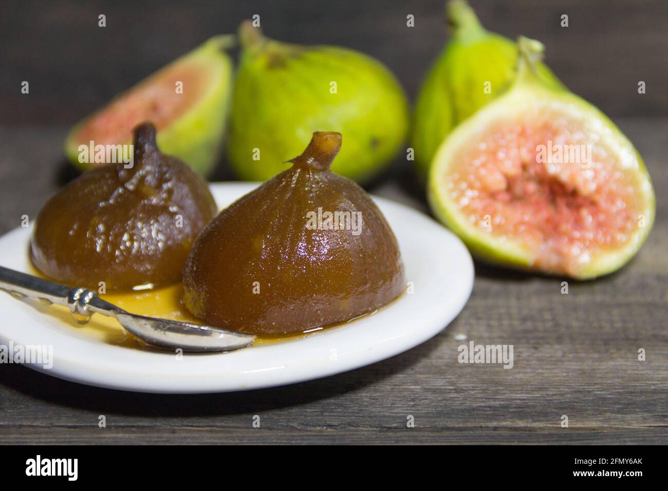 Figs in sugar syrup hi-res stock photography and images - Alamy