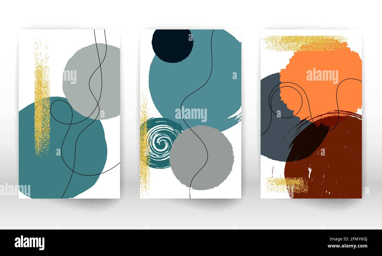 Watercolor effect design cover. Hand drawn geometric shapes. Doodle ...