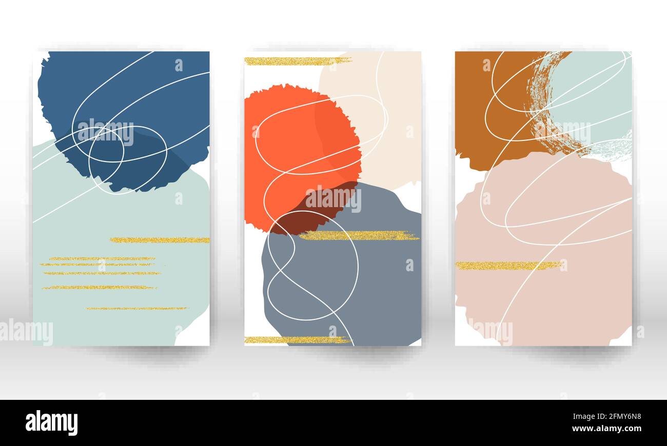 Watercolor effect design cover. Hand drawn geometric shapes. Doodle ...