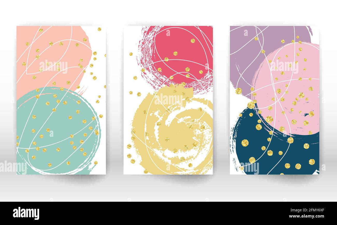 Watercolor effect design cover. Hand drawn geometric shapes. Doodle ...