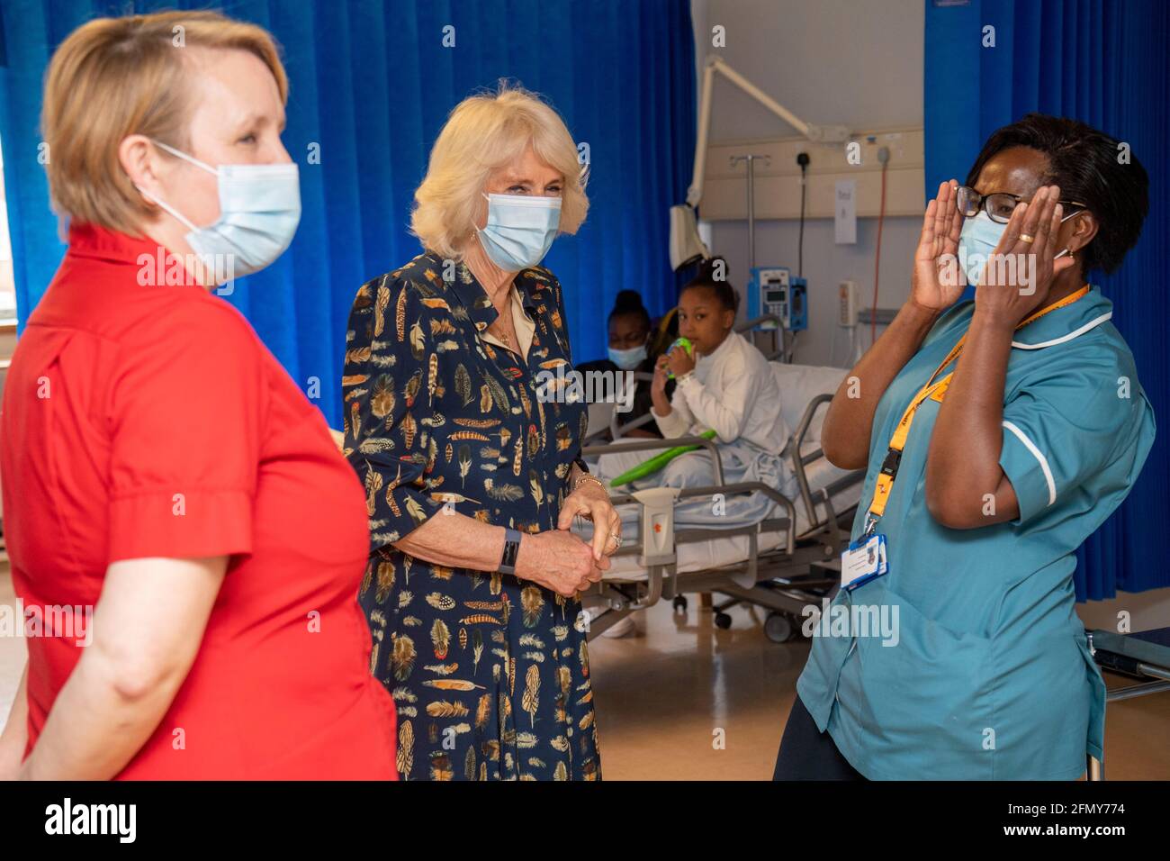 The Duchess of Cornwall during a visit to the Whittington Hospital, in ...