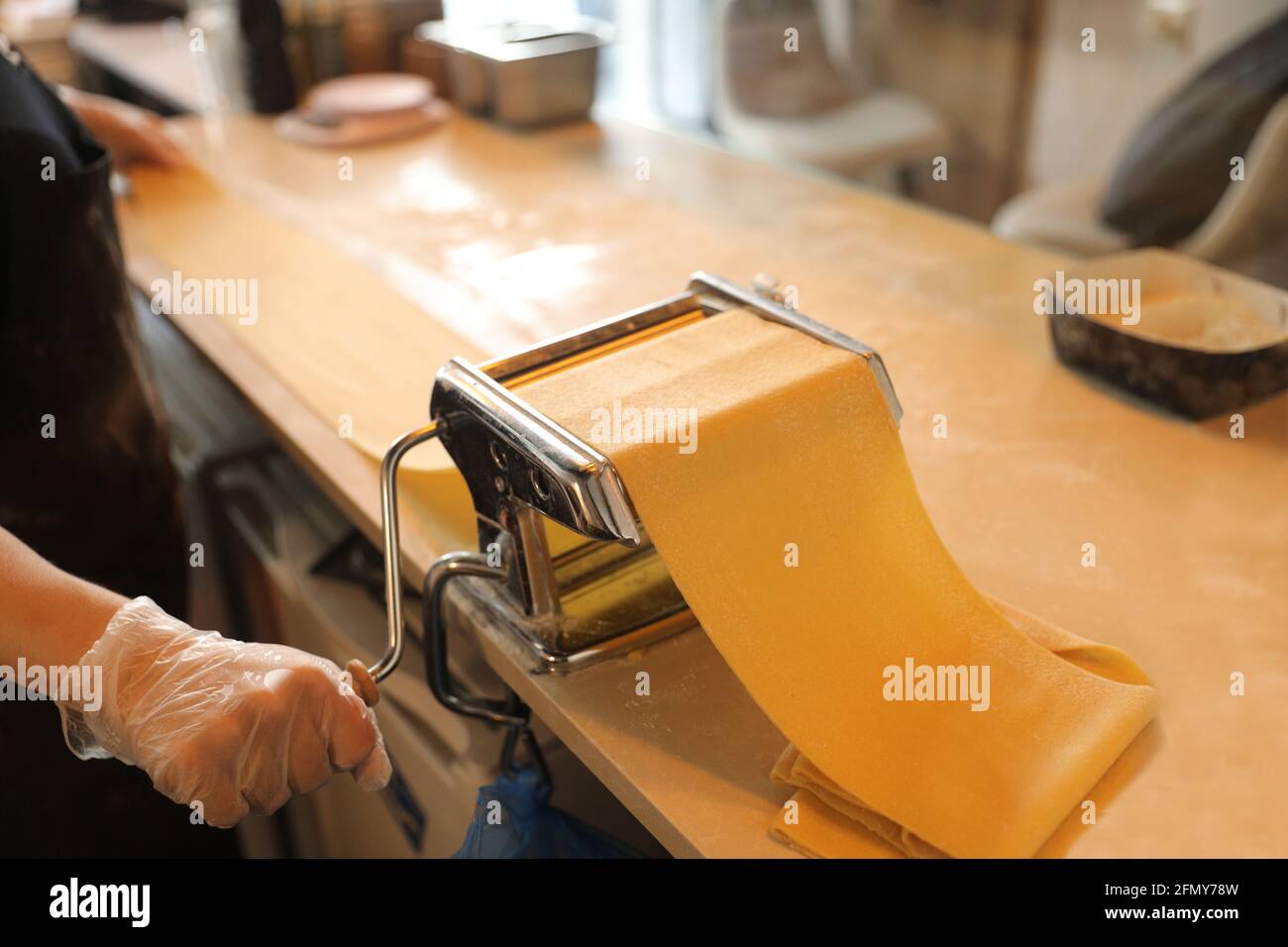 handmade fresh pasta making process. close up Stock Photo - Alamy