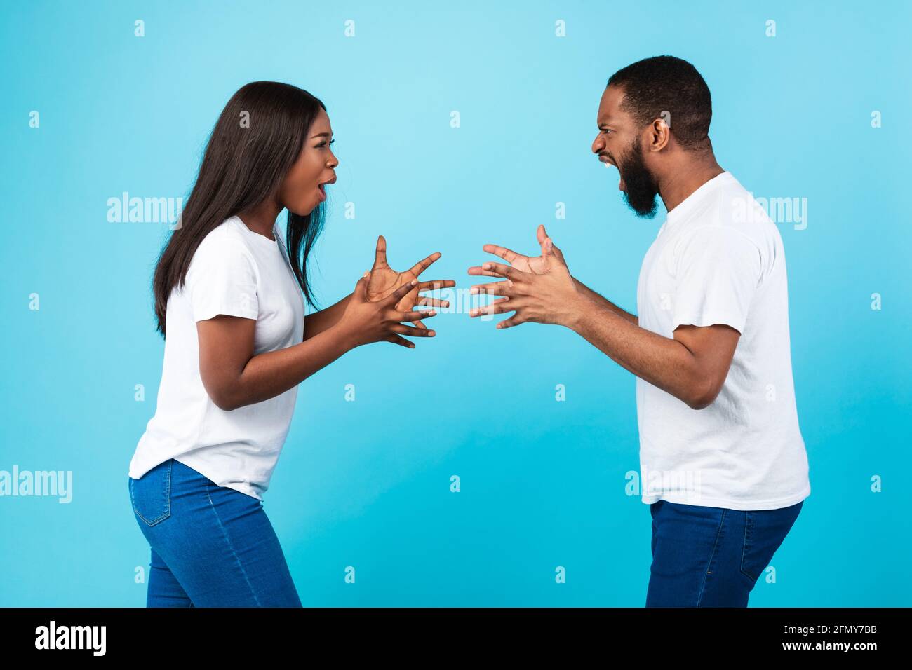 Couple fighting yelling other isolated hi-res stock photography and ...