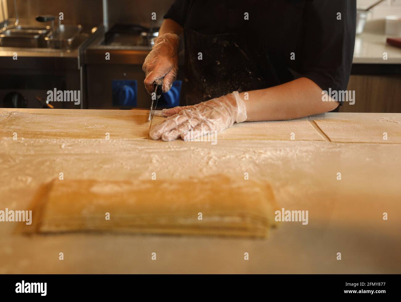 handmade fresh pasta making process. close up Stock Photo - Alamy