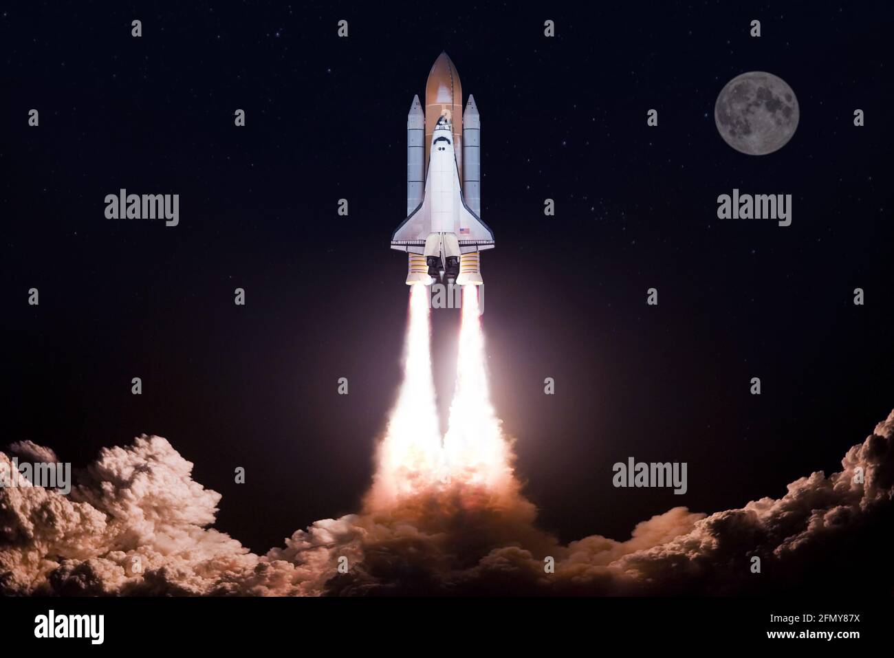Launch rocket into space , spaceship Stock Photo - Alamy