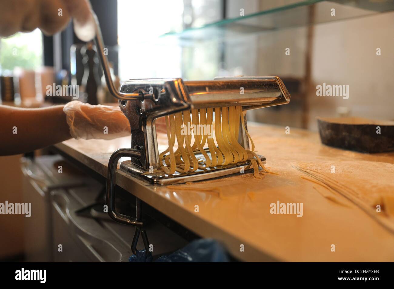handmade fresh pasta making process. close up Stock Photo - Alamy