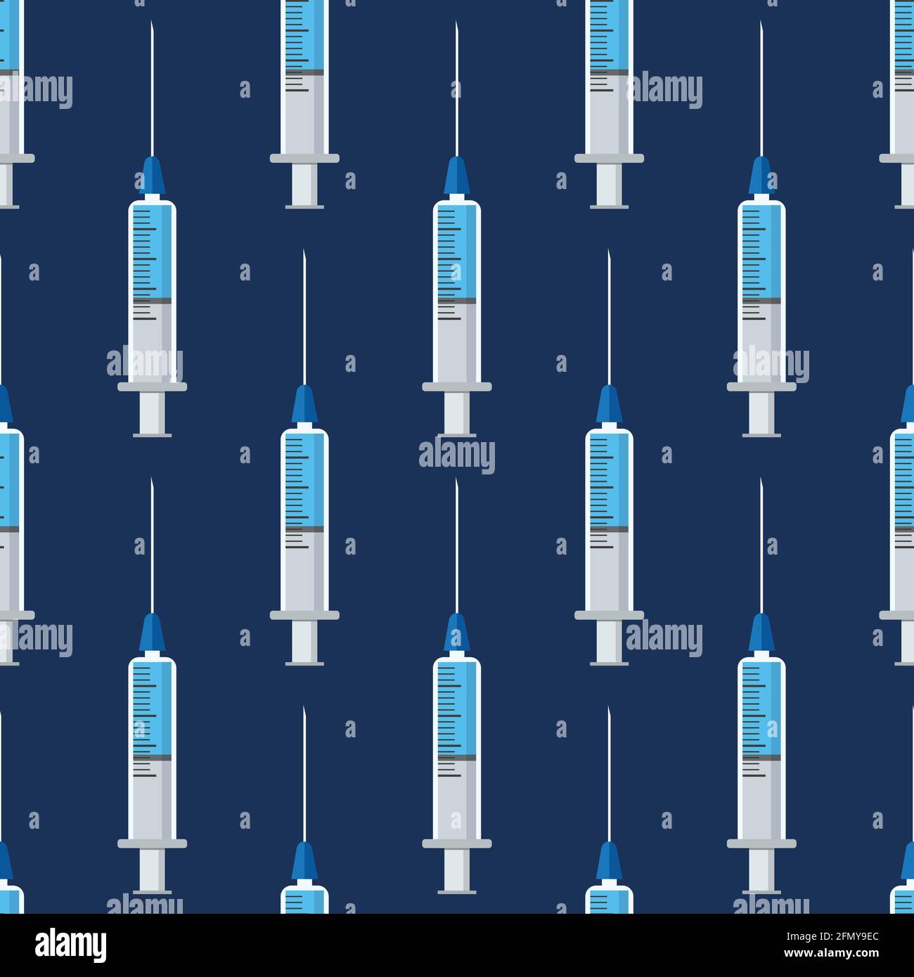Seamless pattern of medical syringes with medicine, drugs, isolated on ...