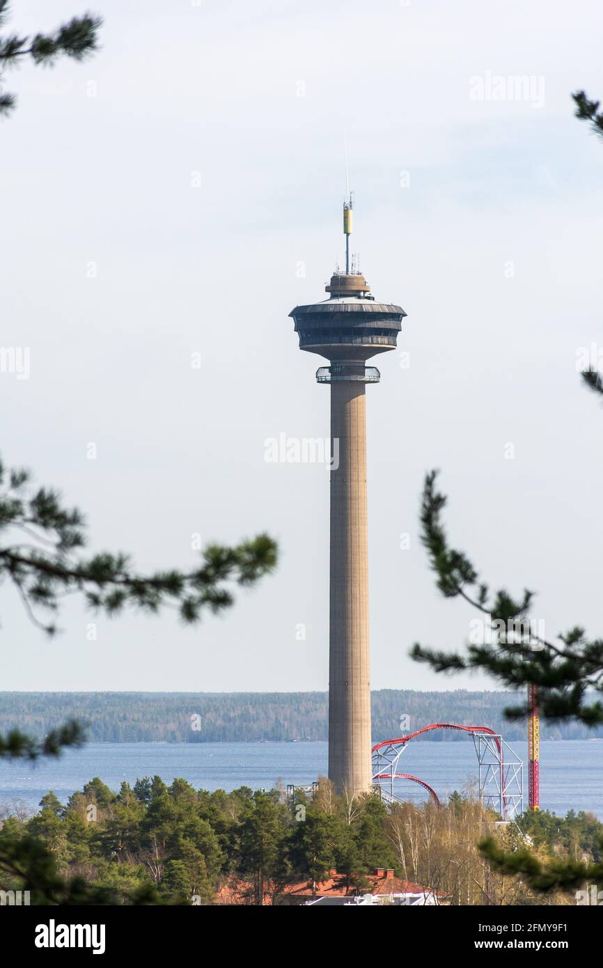 Näsinneula observation tower seen from Pispala ridge in Tamere Finland ...