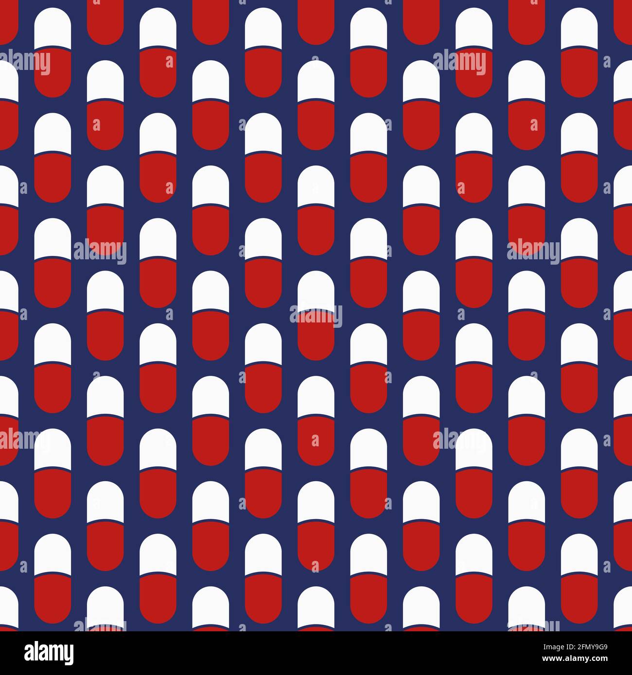 Vector seamless pattern with red and white pills, tablets, isolated on ...
