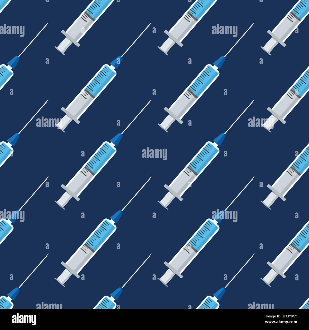 Seamless pattern of medical syringes with medicine, drugs, isolated on ...
