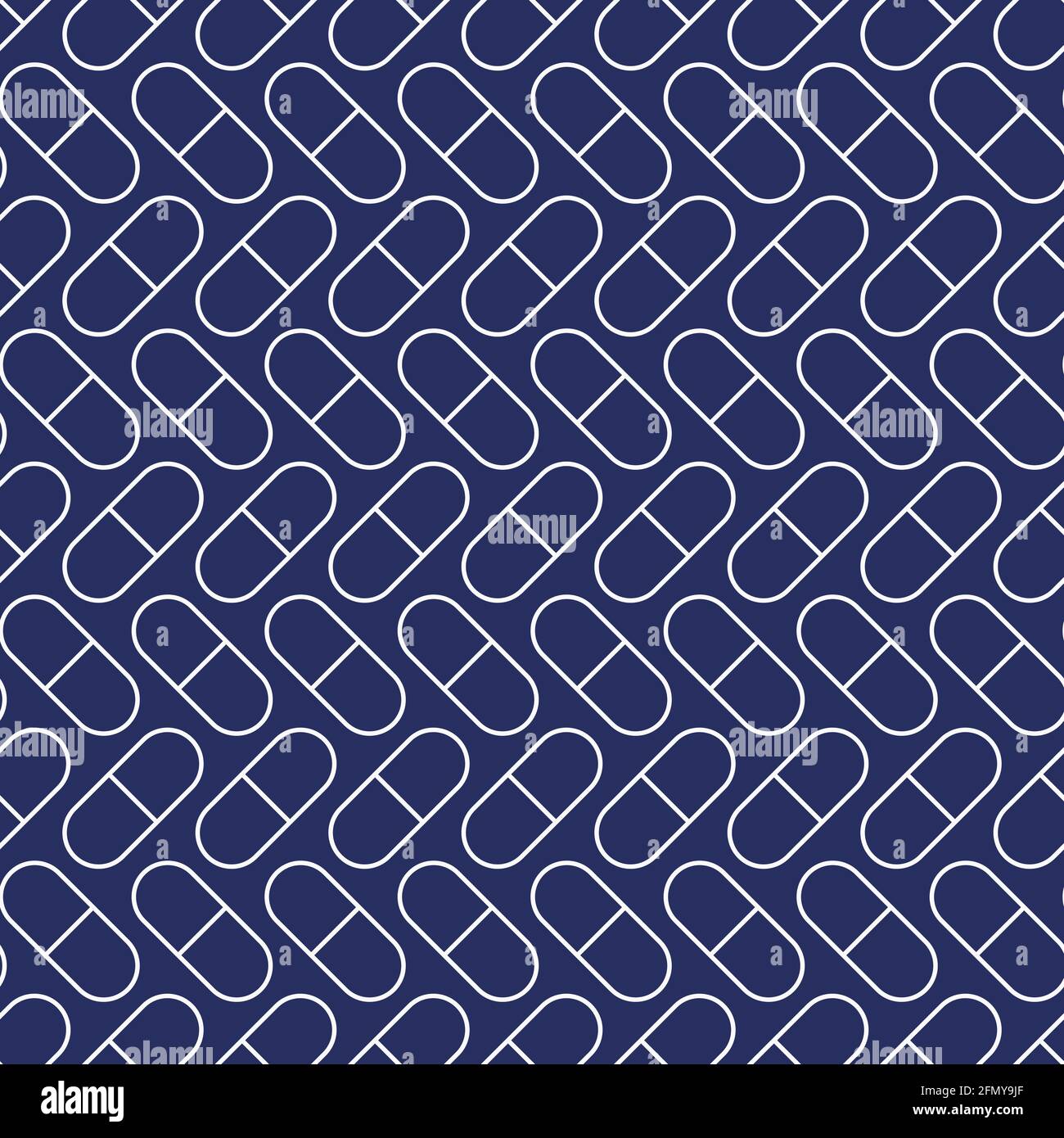 Vector seamless pattern with white pills, tablets, isolated on blue ...