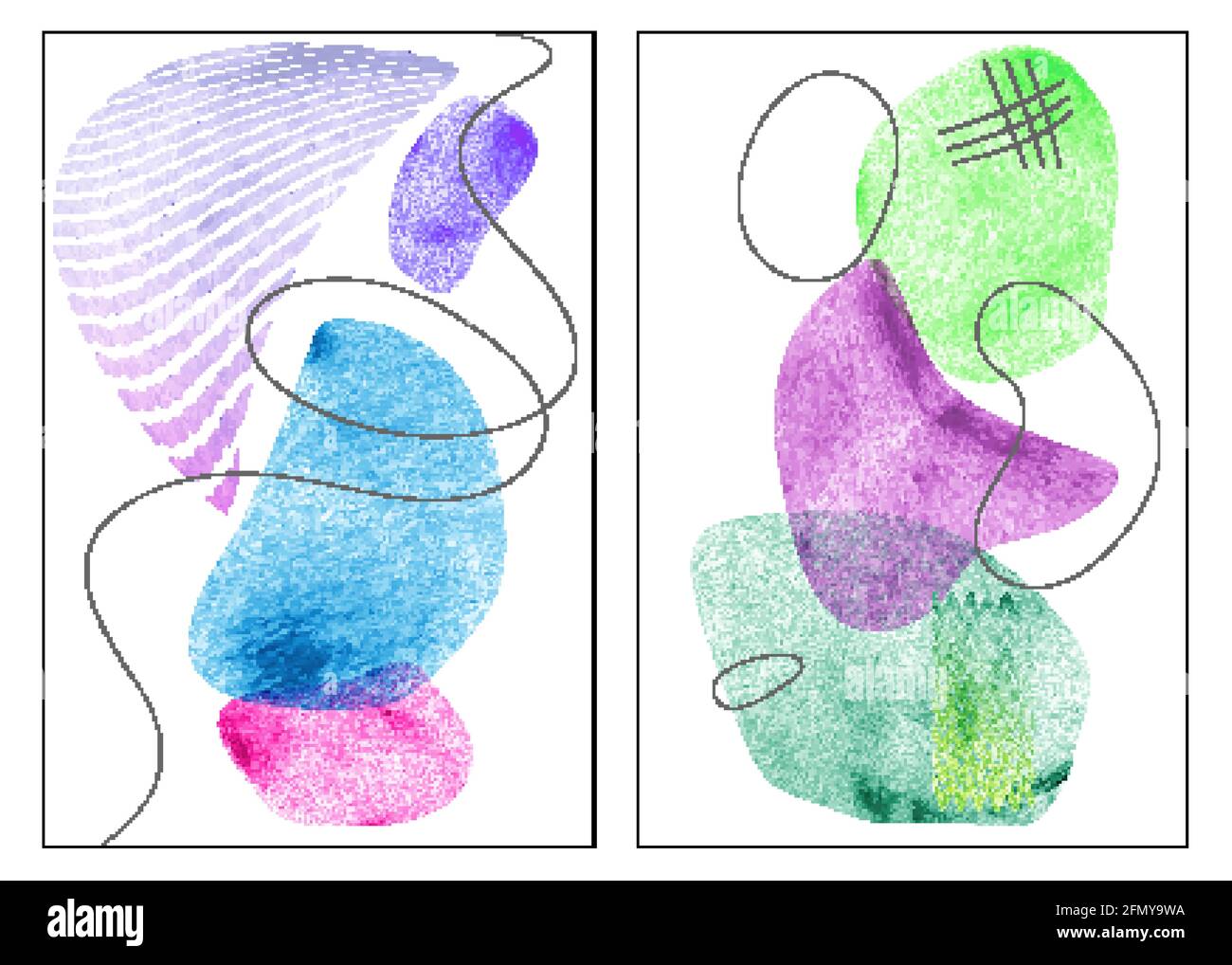 Watercolor abstract shapes. Minimalist artistic hand painted ...