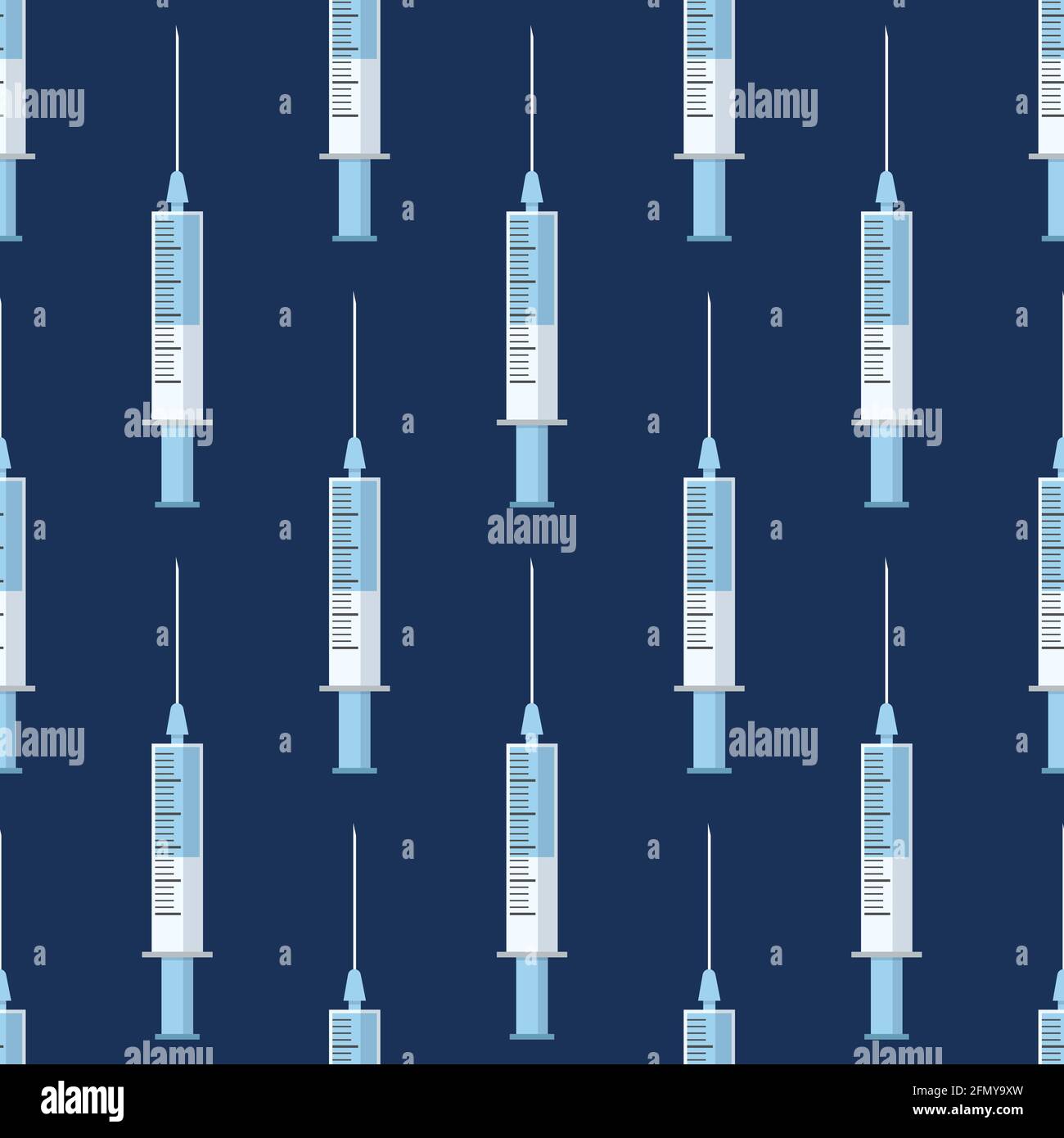 Seamless pattern of medical syringes with medicine, drugs, isolated on ...