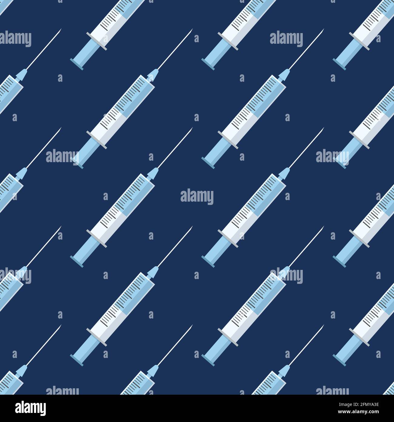 Seamless pattern of medical syringes with medicine, drugs, isolated on ...