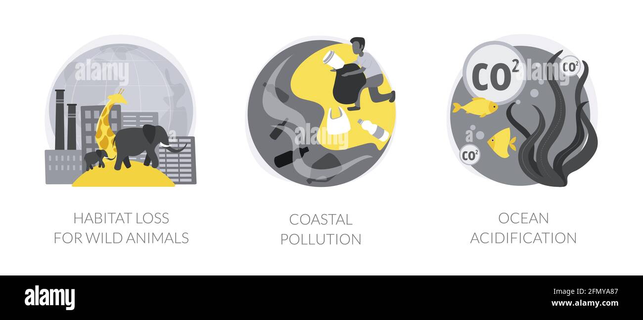 Environmental change abstract concept vector illustrations Stock Vector ...