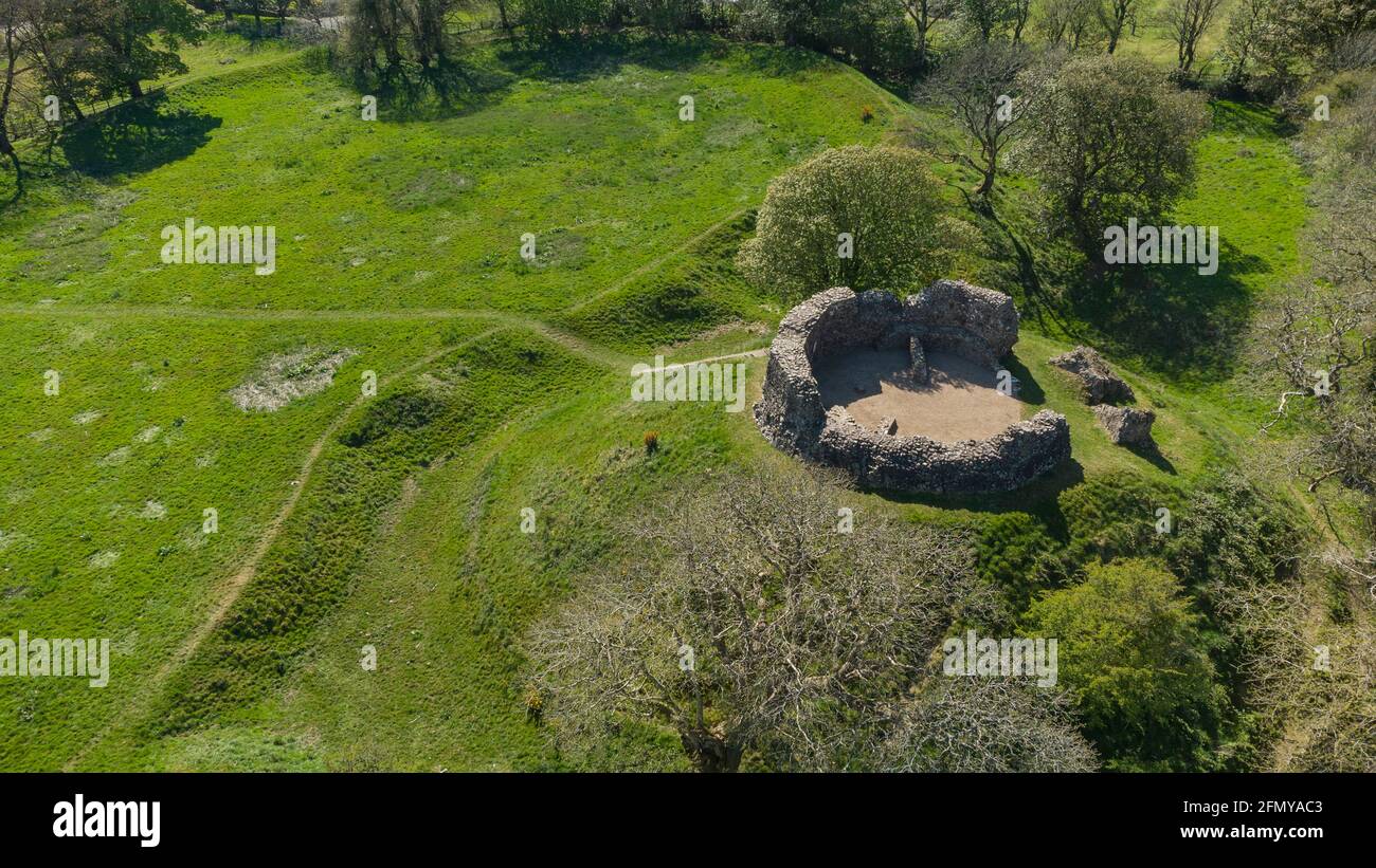 Aerial view of Wiston Castle, Pembrokeshire, Wales,UK Stock Photo - Alamy