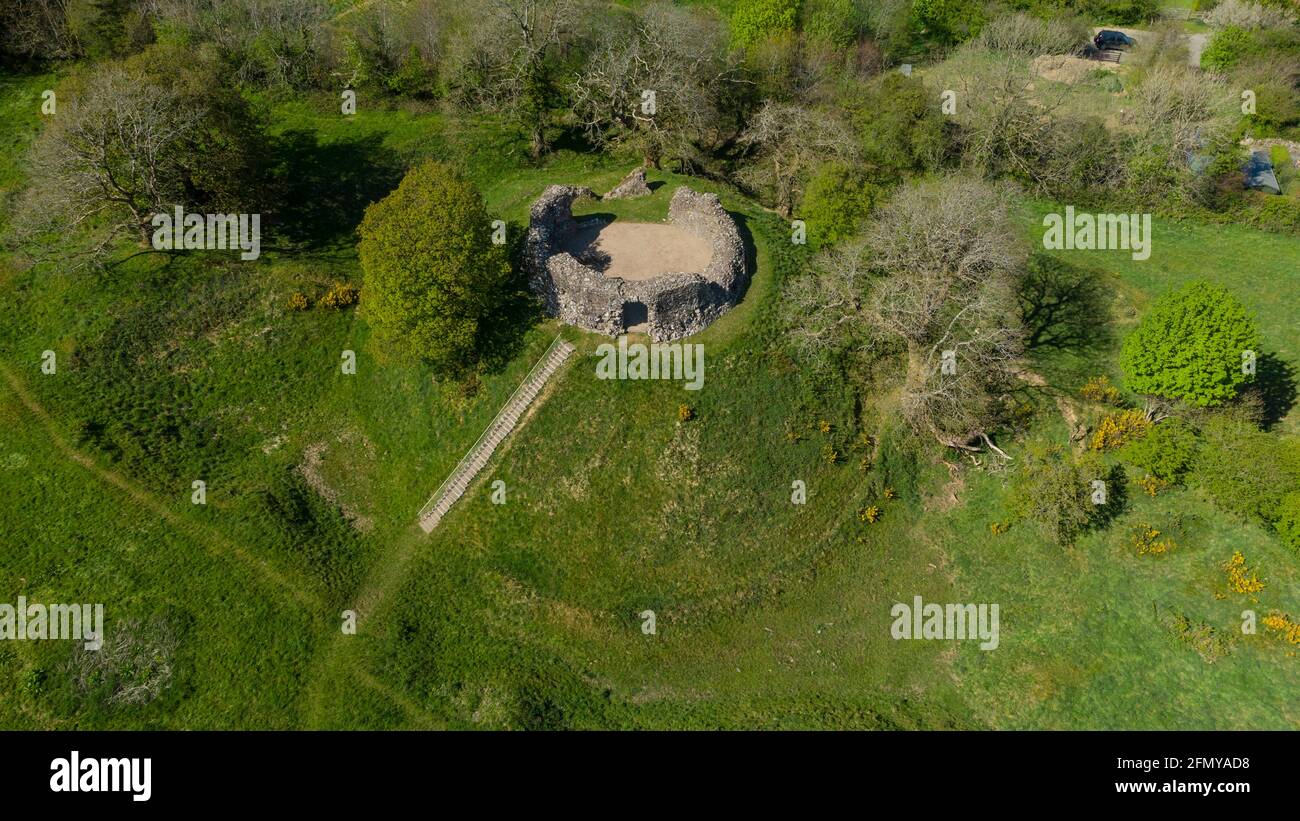 Aerial view of Wiston Castle, Pembrokeshire, Wales,UK Stock Photo - Alamy