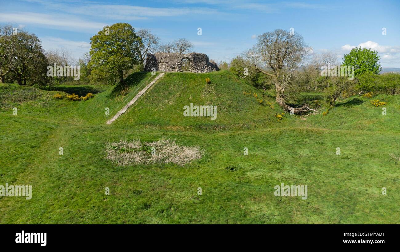 Aerial view of Wiston Castle, Pembrokeshire, Wales,UK Stock Photo - Alamy