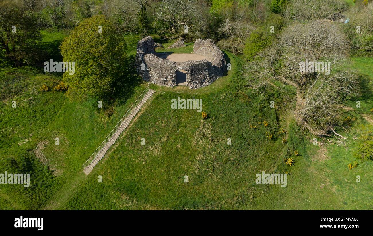 Aerial view of Wiston Castle, Pembrokeshire, Wales,UK Stock Photo - Alamy