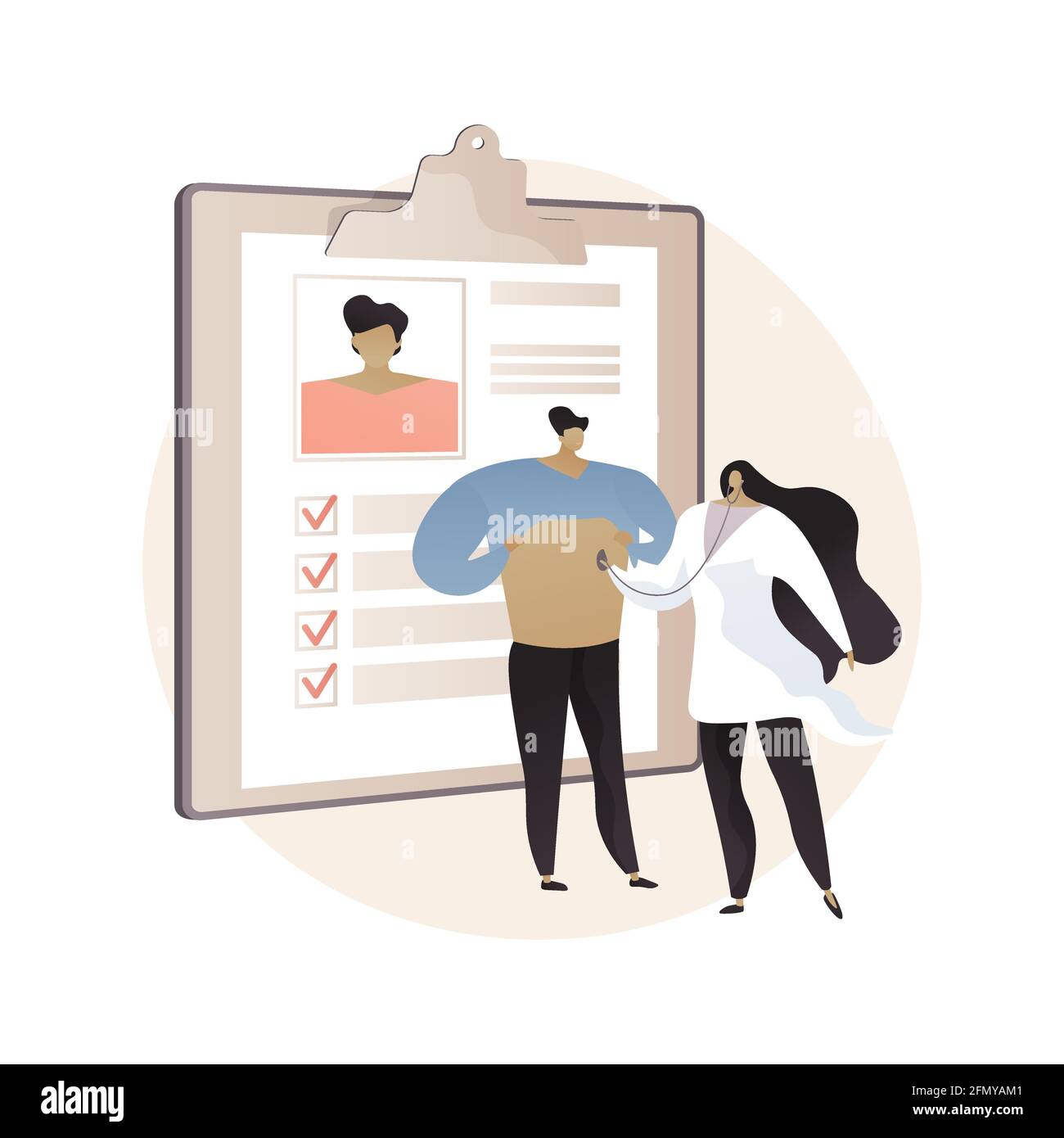 Head to toe physical examination abstract concept vector illustration ...