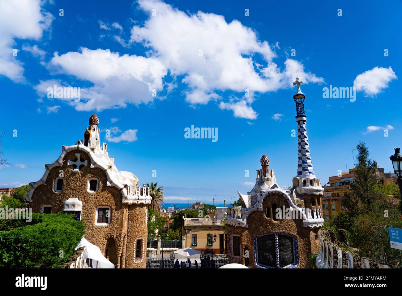 Casa del Guarda, Parc Guell, Barcelona, Catalonia, Spain Stock Photo ...
