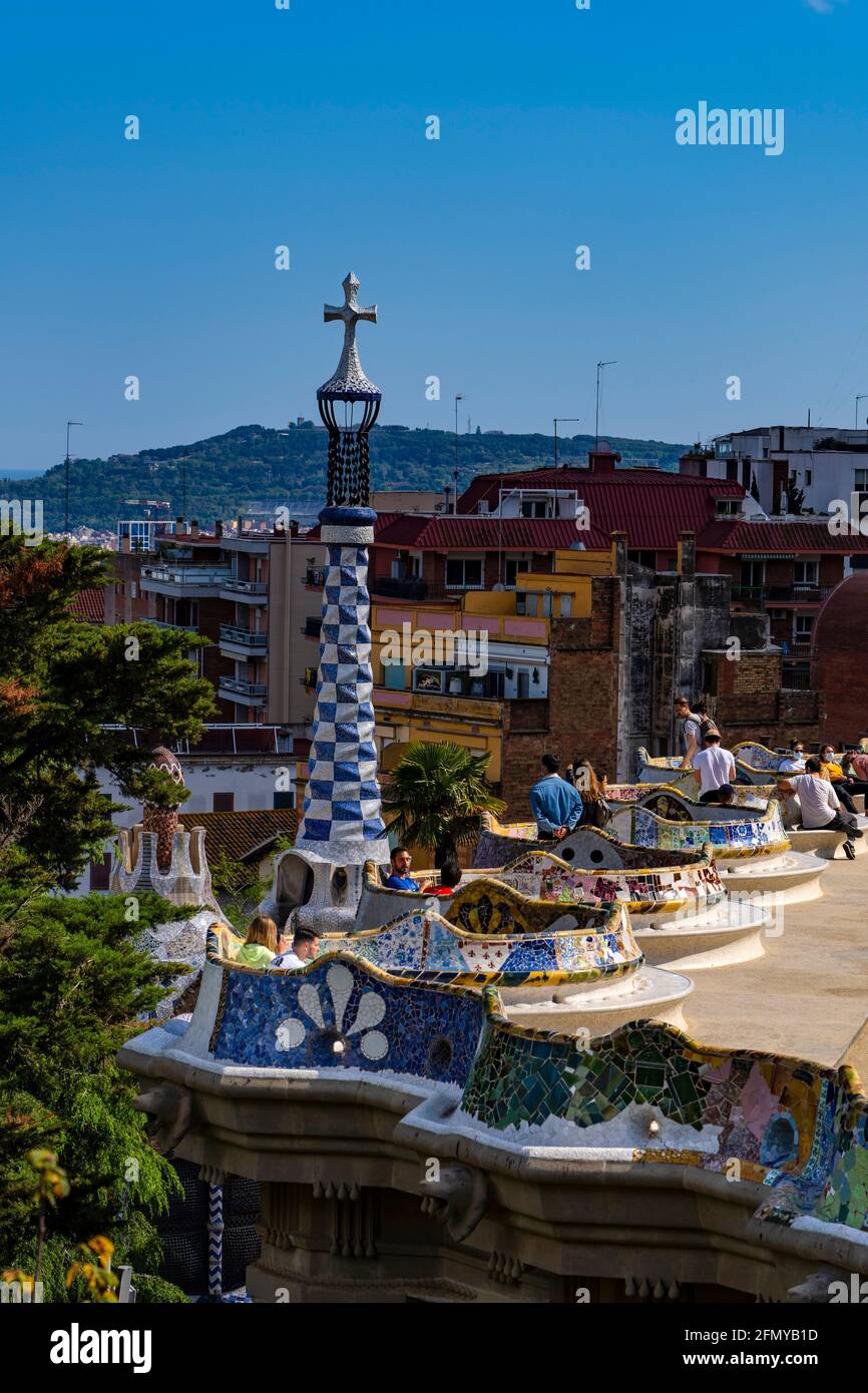 Casa del Guarda, Parc Guell, Barcelona, Catalonia, Spain Stock Photo ...