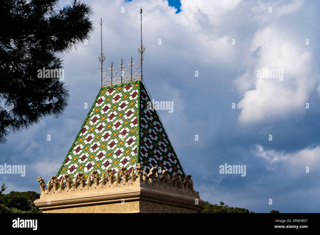 Casa del Guarda, Parc Guell, Barcelona, Catalonia, Spain Stock Photo ...