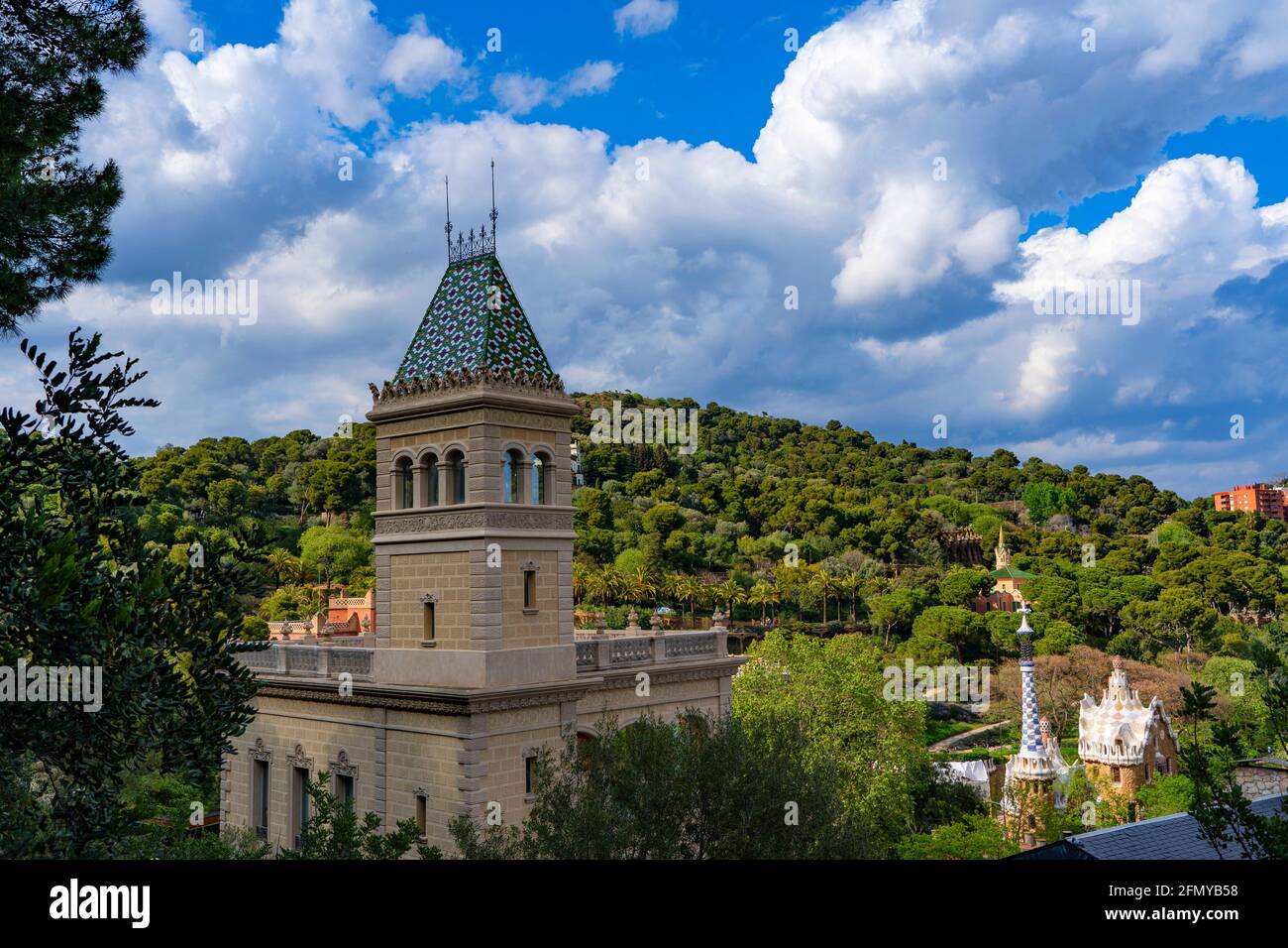 Casa del Guarda, Parc Guell, Barcelona, Catalonia, Spain Stock Photo ...