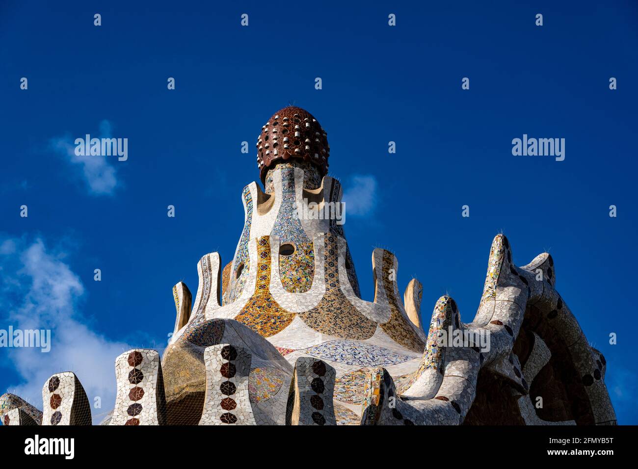 Casa del Guarda, Parc Guell, Barcelona, Catalonia, Spain Stock Photo ...