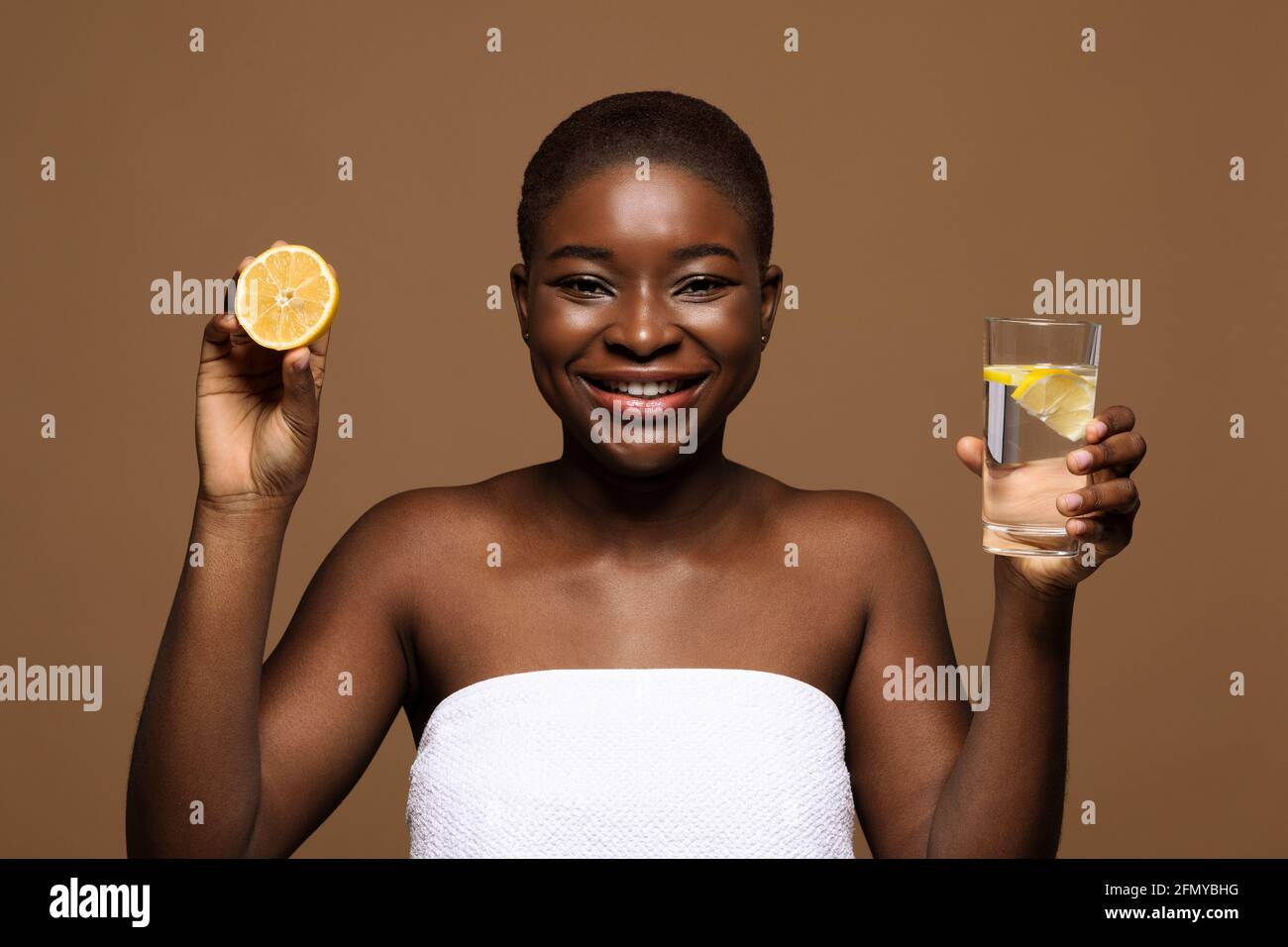 Woman half face shower hi-res stock photography and images - Alamy