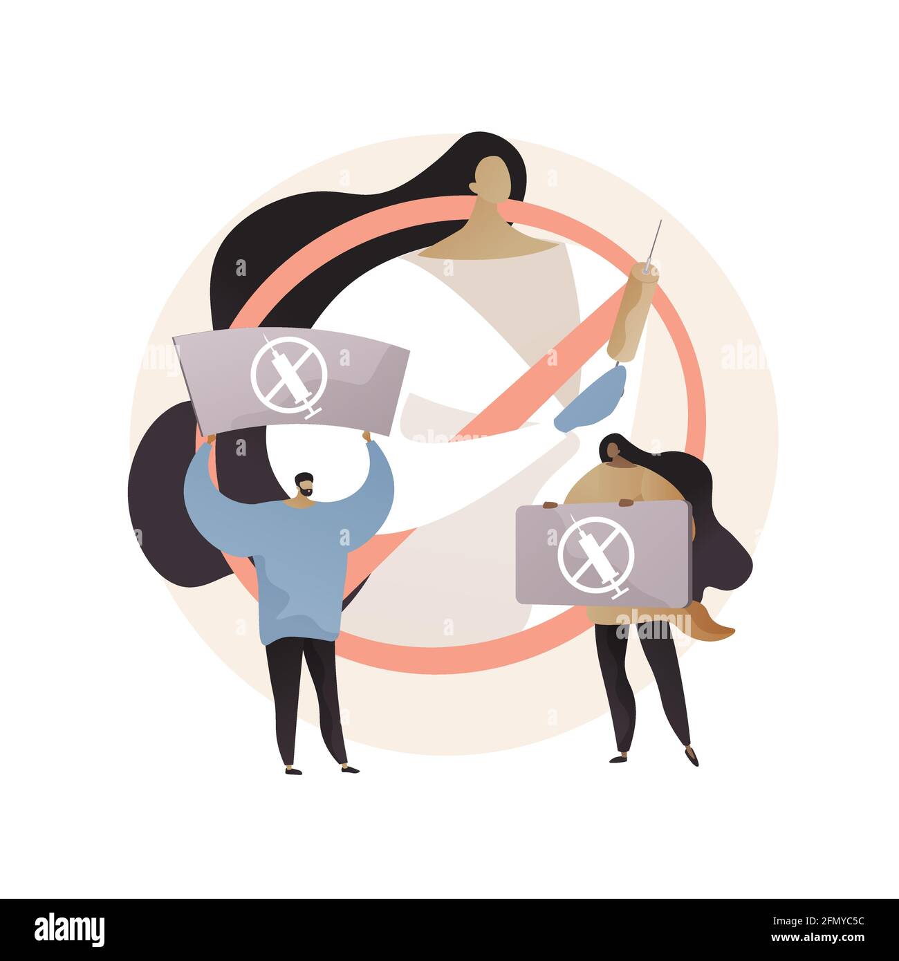 Refusal of vaccination abstract concept vector illustration Stock ...