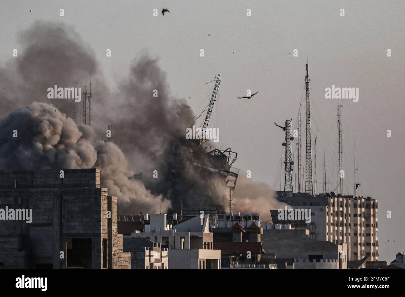 Gaza City, Palestinian Territories. 12th May, 2021. Smoke rises as Al ...