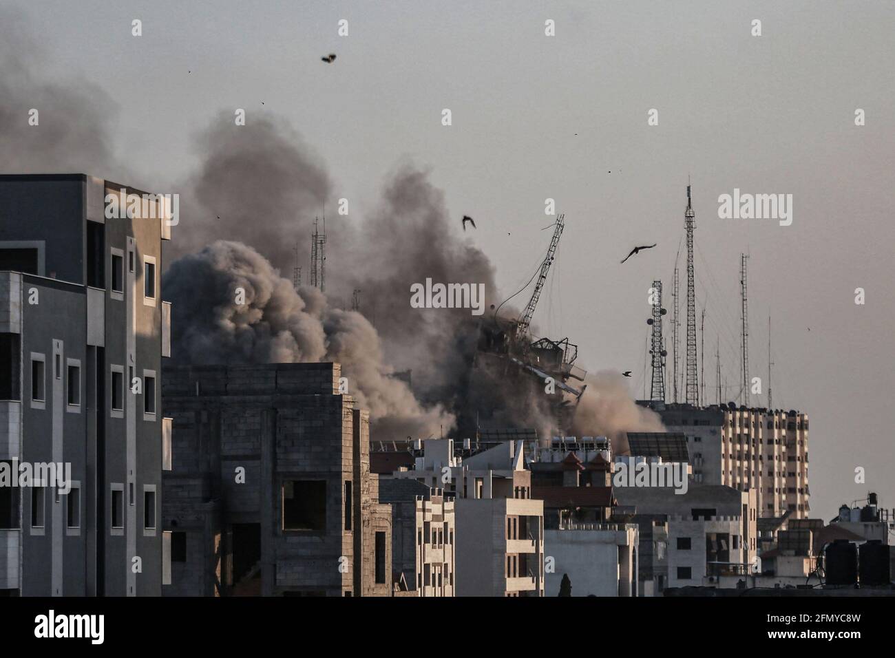 Gaza City, Palestinian Territories. 12th May, 2021. Smoke rises as Al ...