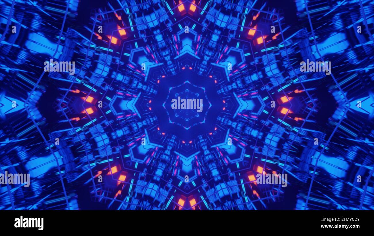 3D rendering of a futuristic fractal pattern background Stock Photo - Alamy