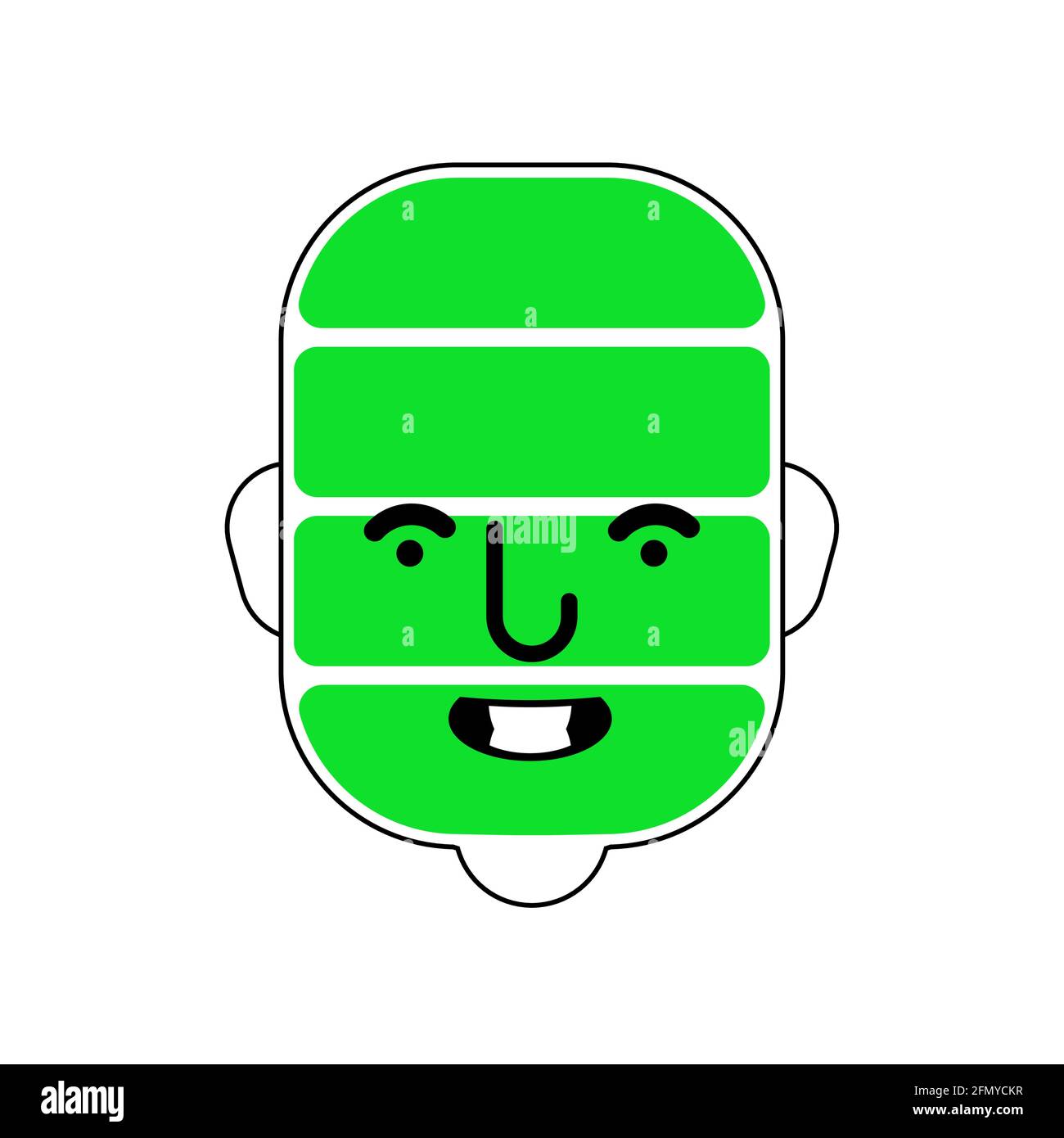 Happy Face high battery. charging full battery man Stock Vector Image ...