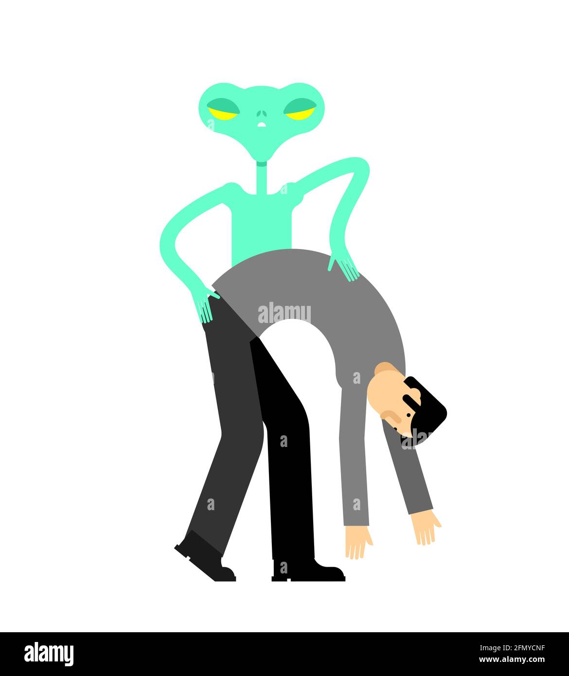 Scared cartoon green alien hi-res stock photography and images - Alamy