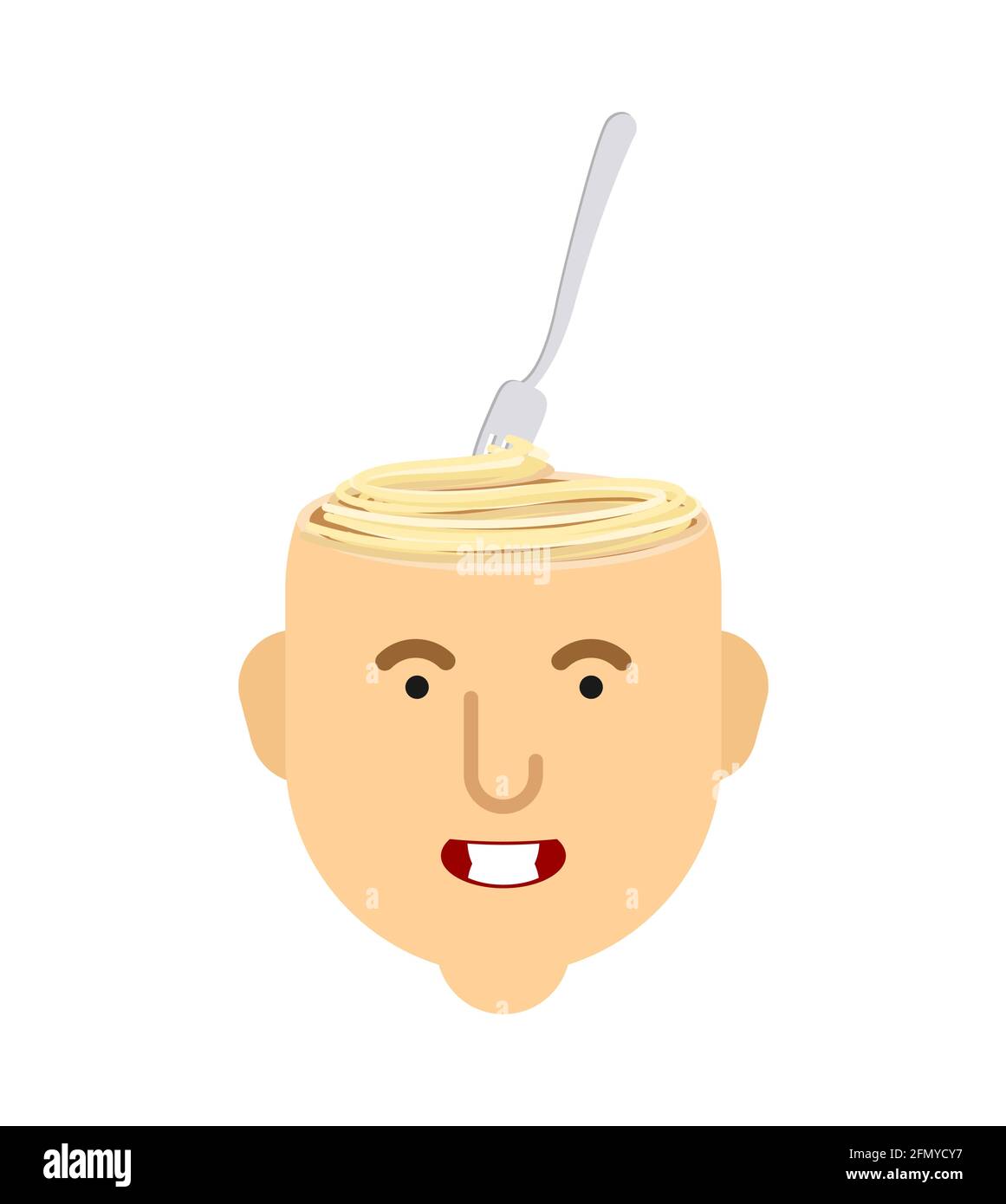 Pasta in head. Mess in head. vector illustration Stock Vector Image ...