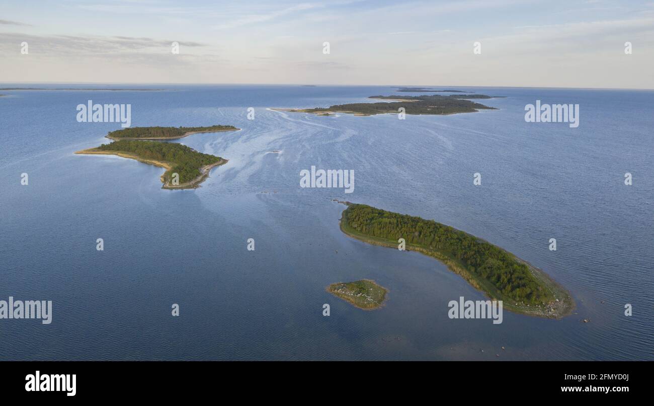 Aerial view of Auklaid, Oakse laid, Saarnaki laid, and Hanikatsi laid ...