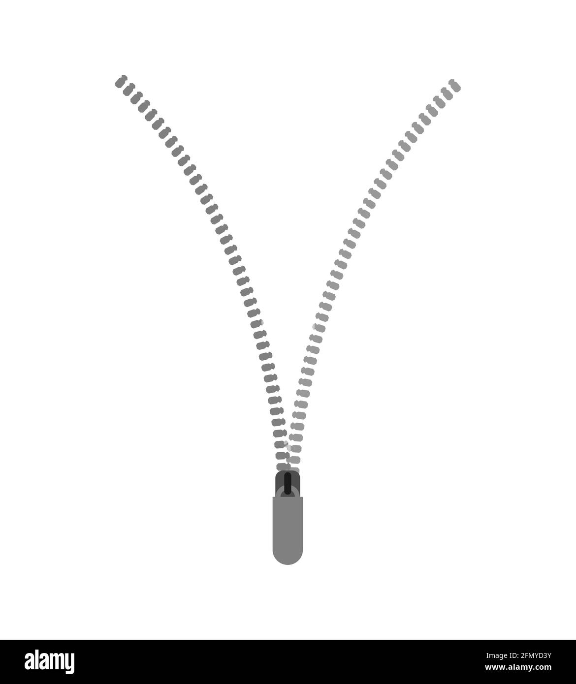 Zipper open isolated. fastener Half. vector illustration Stock Vector Image & Art - Alamy