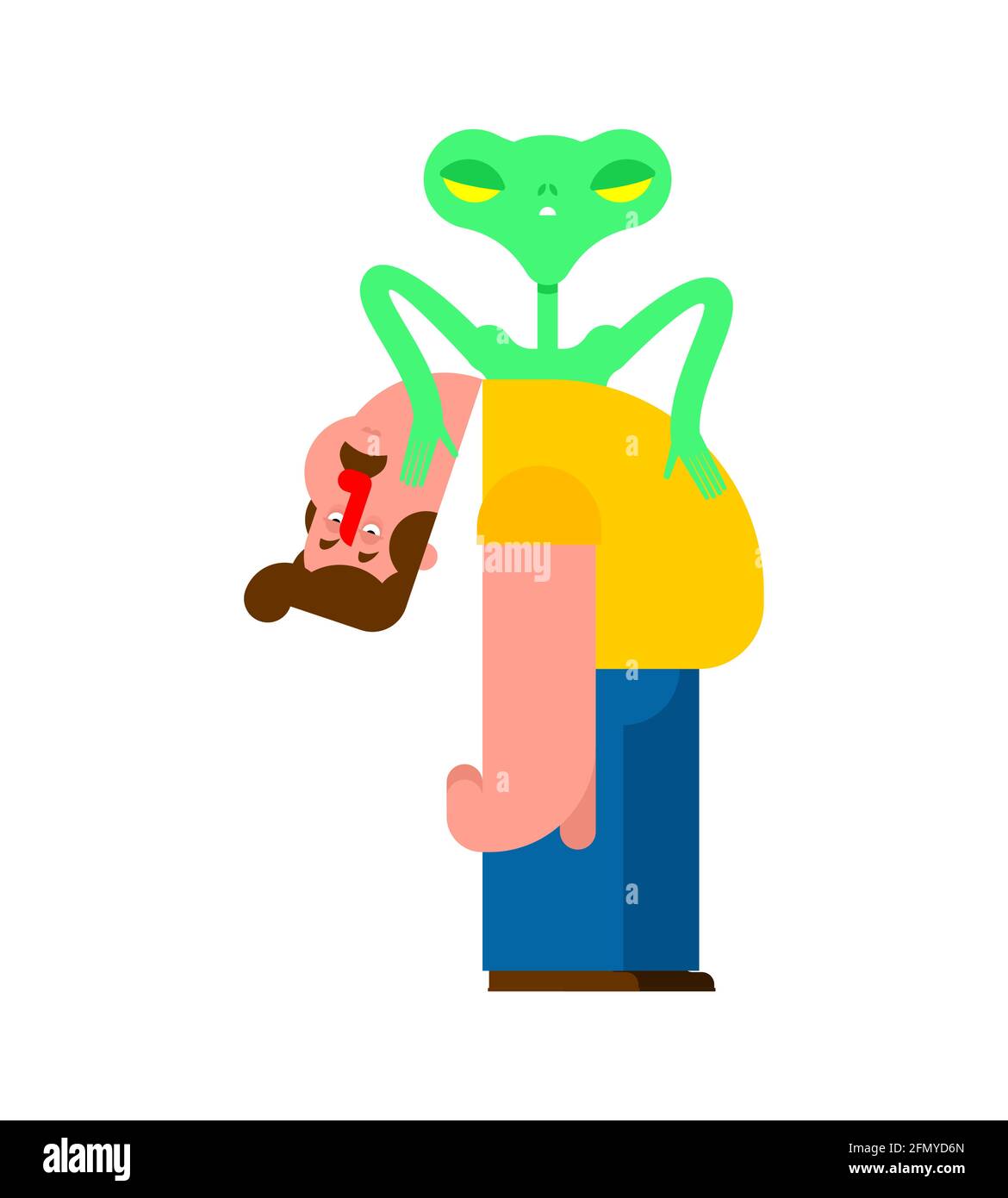 Alien inside man. UFO climbs out of person Stock Vector Image & Art - Alamy