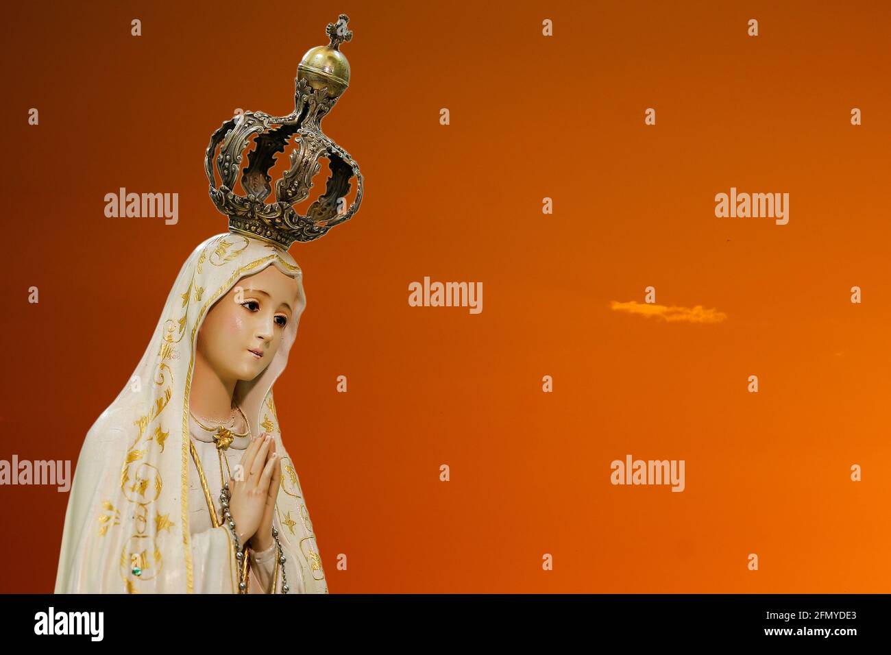 Statue of the image of Our Lady of Fatima, mother of God in the ...