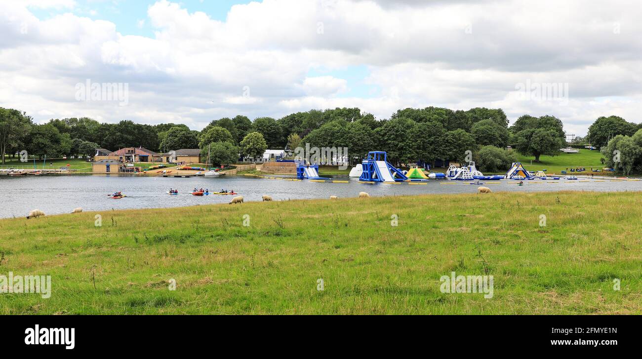 Aqua Park next to Rutland Watersports, Rutland Water, Rutland, England ...