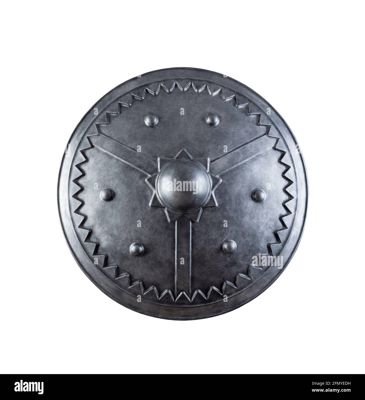 Old round shield isolated on white background with clipping path Stock ...
